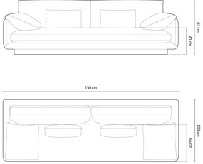 Tmavě modrá pohovka 250 cm Torino – Micadoni Home