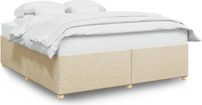 Rám postele bez matrace krémový 200 x 200 cm textil 3284762
