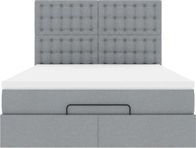 Osmanský rám postele s matrací světle šedá 140x190cm textil 3313320