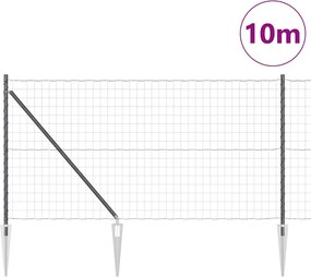 Evropský plot se hroty 10 x 1 m Ocel potažená PVC Šedá Síťovina 3350704