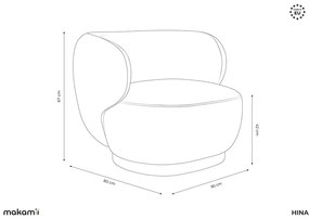 Křeslo v petrolejové barvě Hina – Makamii