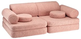 Růžová dětská pohovka z textilie bouclé 132 cm Settee – Wigiwama