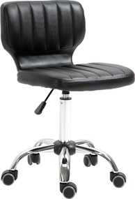 HOMCOM Kolektivní Stolička - 360° otočná pracovní stolička - ergonomická stolička - nastavitelná výška sedáku 47-62 cm - polstrovaný syntetický povrc…