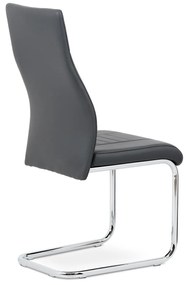 Jídelní židle, šedá koženka / chrom