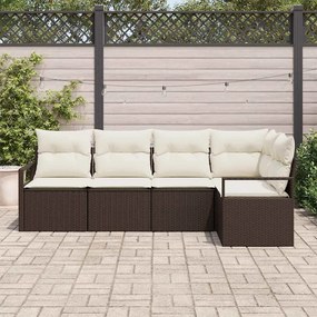 Set pohovek 5 ks Hnědá polyratan 3346378