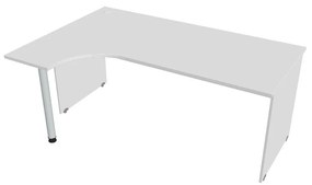 Stůl ergo pravý 180*120 cm - Hobis Gate GE 1800 P Dekor stolové desky: bílá, Dekor lamino podnože: bílá, Barva nohy: stříbrná