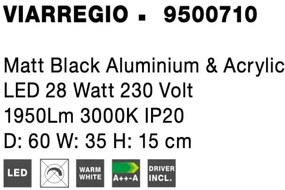 LED stropní svítidlo Viareggio 60 černé