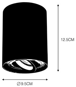 Chytré přisazené bodové svítidlo černé s ocelí vč. WiFi GU10 - Rondoo Up