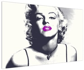Obraz Marilyn Monroe s fialovými rty (120x80 cm)