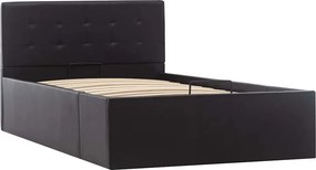 Rám postele s úložným prostorem černý umělá kůže 100 x 200 cm 285511