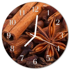 Skleněné hodiny kulaté vanilka fi 30 cm