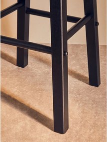 Černá/v přírodní barvě barová stolička z kaučukového dřeva (výška sedáku 74 cm) Chester – Premier Housewares
