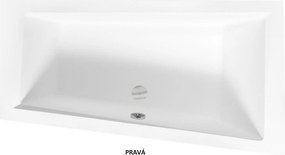 Besco Intima asymetrická vana 150 x 85 cm pravá akrylát bílá VANINTI15P