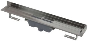 Alca - Sprchový žlab Wall 30 cm, s pevným límcem ke stěně, svislý odtok, nerez APZ1016-300