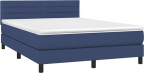 Box spring postel s matrací modrá 140x200 cm textil 3140143