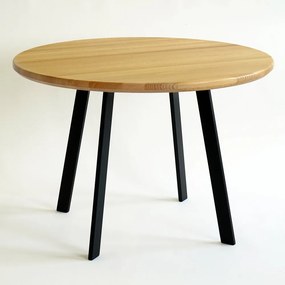 Kulatý jídelní stůl Rondo s masivní dubovou deskou 1000 mm