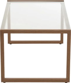 Konferenční stolek NATURELE se skleněnou deskou 90x50 cm, tmavě hnědý