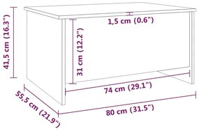 Konferenční stolek kouřový dub 80x55,5x41,5 cm kompozitní dřevo - Default Title