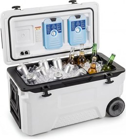 Costway Chladicí box 50 L Velký termobox z plastu s kolečky a madlem Izolovaný