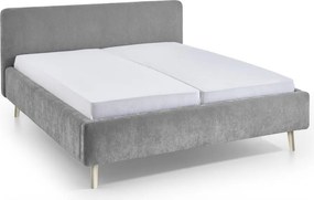 Šedá čalouněná dvoulůžková postel bez roštu 180x200 cm Mattis – Meise Möbel