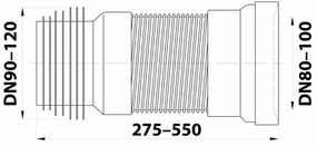Bruckner WC roztažitelné flexi dopojení, 275-550mm 159.325.0