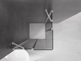 Mexen Velar Duo, sprchový kout s posuvnými dveřmi 100 x 100 cm, 8mm šedé sklo, chromová, 871-100-100-42-01