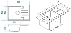 ALVEUS 1149126 - Kuchyňský dřez INTERMEZZO 68x48 cm granit/černá