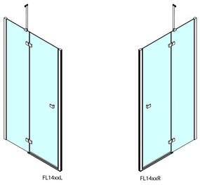 Polysan FORTIS LINE sprchové dveře do niky 1200mm, čiré sklo, levé FL1412L
