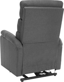 Zvedací masážní křeslo světle šedé textil 321246