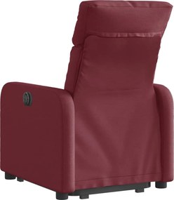 Elektrické zvedací polohovací křeslo vínové textil 3206720
