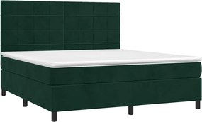 Box spring postel s matrací tmavě zelená 160x200 cm samet 3143034
