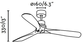 Stropní ventilátor Faro LANTAU 33370 tmavý ořech + záruka 3 roky ZDARMA
