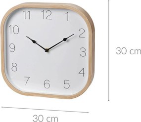 Hodiny s rámem z imitace dřeva