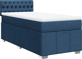 Box spring postel s matrací modrá 90x200 cm textil 3289264