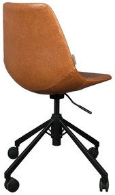 Hnědá koženková konferenční židle DUTCHBONE Franky