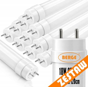 10x LED trubice 120cm T8 18W 2880lm G13 6500K - studená bílá