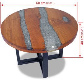 vidaXL Marketos Konferenční stolek, teak a pryskyřice 60 cm