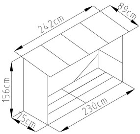 PENTA Přístřešek na dřevo G21 WOH 335 - 242 x 89 cm Barva: Šedá
