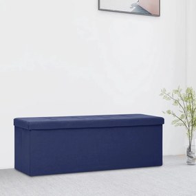 Skládací úložná lavice modrá umělý len - Default Title