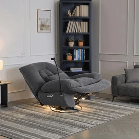 Elektrické polohovací TV křeslo RELAXME - šedá látka