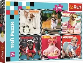Trefl - Puzzle - Veselí Pejsci / 200 dílků / 48 x 34 cm / věk 7+