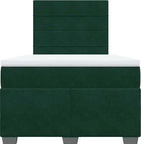 Box spring postel s matrací tmavě zelená 120 x 200 cm samet 3293185