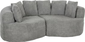 HOMCOM 3místná pohovka bez rámu s hlubokým sedákem, 6 polštářů, zakřivený design, chenille, světle šedá