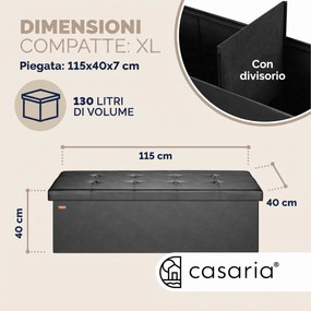 Lavice s úložným prostorem černý 115x38x38cm s úložný prostor skládací