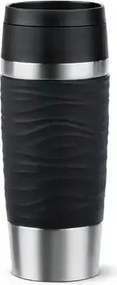 Emsa Travel Mug Waves 0,36 l černá / Termohrnek / nerezová ocel / sili
