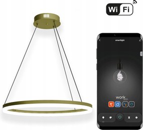 WiFi kruhová lampa Tuya 40 cm Led Zlatá závěsná lampa Ring Circle