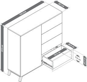 Tchibo - Komoda - barva: bílá