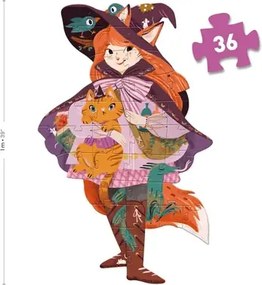 DJECO Obří puzzle Čarodějnice Lily / 36 dílků / 100 cm / od 4 let