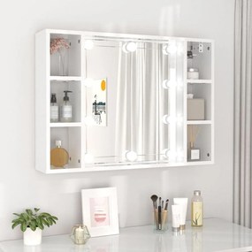 Petromila Zrcadlová skříňka s LED bílá s vysokým leskem 76x15x55 cm