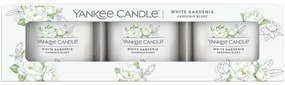 Yankee Candle – sada votivní svíčky ve skle White Gardenia (Bílá gardénie), 3 x 37 g